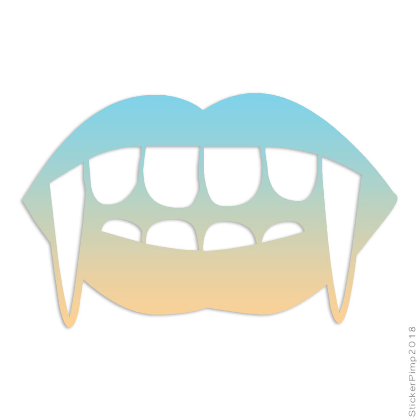 Vampire Fangs Lips, Vinyl Decal Sticker, 40 Patterns & 3 Sizes, #1405 ...