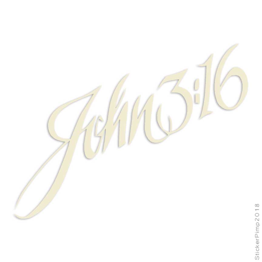 John 3:16 Cursive, Vinyl Decal Sticker, Multiple Colors & Sizes #910 | eBay