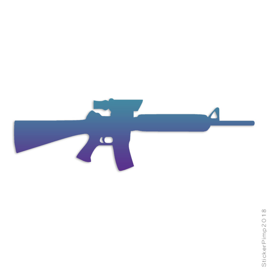 New AR-15 Assault Rifle Gun, Vinyl Decal Sticker, 40 Patterns & 3 Sizes ...