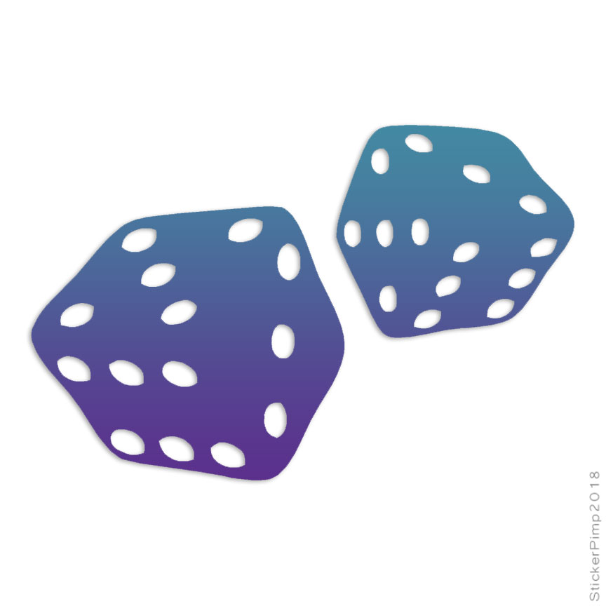 Pair Of Dice Die, Vinyl Decal Sticker, 40 Patterns & 3 Sizes, #4030 | eBay