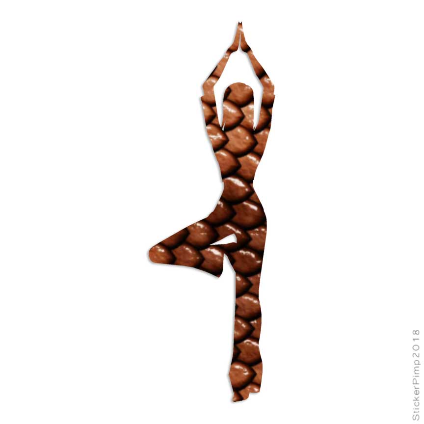 Yoga Standing Tree Stretch, Vinyl Decal Sticker, 40 Patterns & 3 Sizes ...