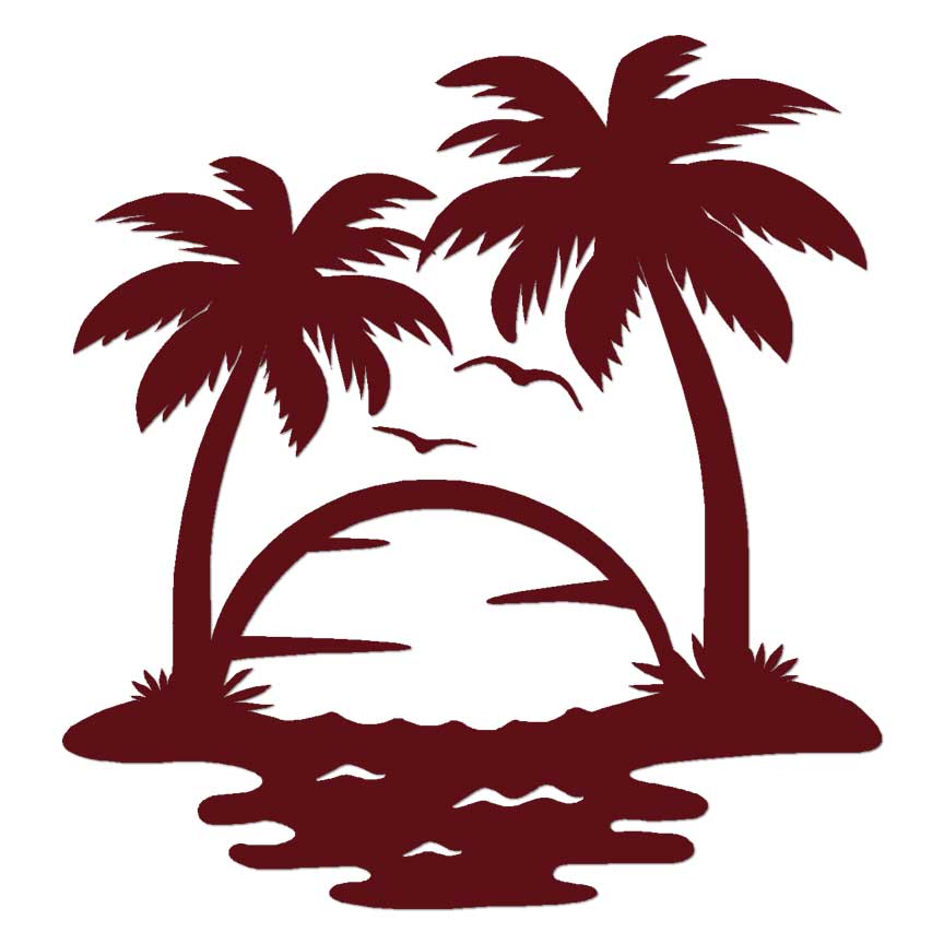 Tropical Sunset Seagulls, Vinyl Decal Sticker, Multiple Colors & Sizes ...