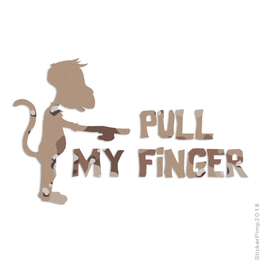 Pull My Finger Monkey, Vinyl Decal Sticker, 40 Patterns & 3 Sizes, #546 ...