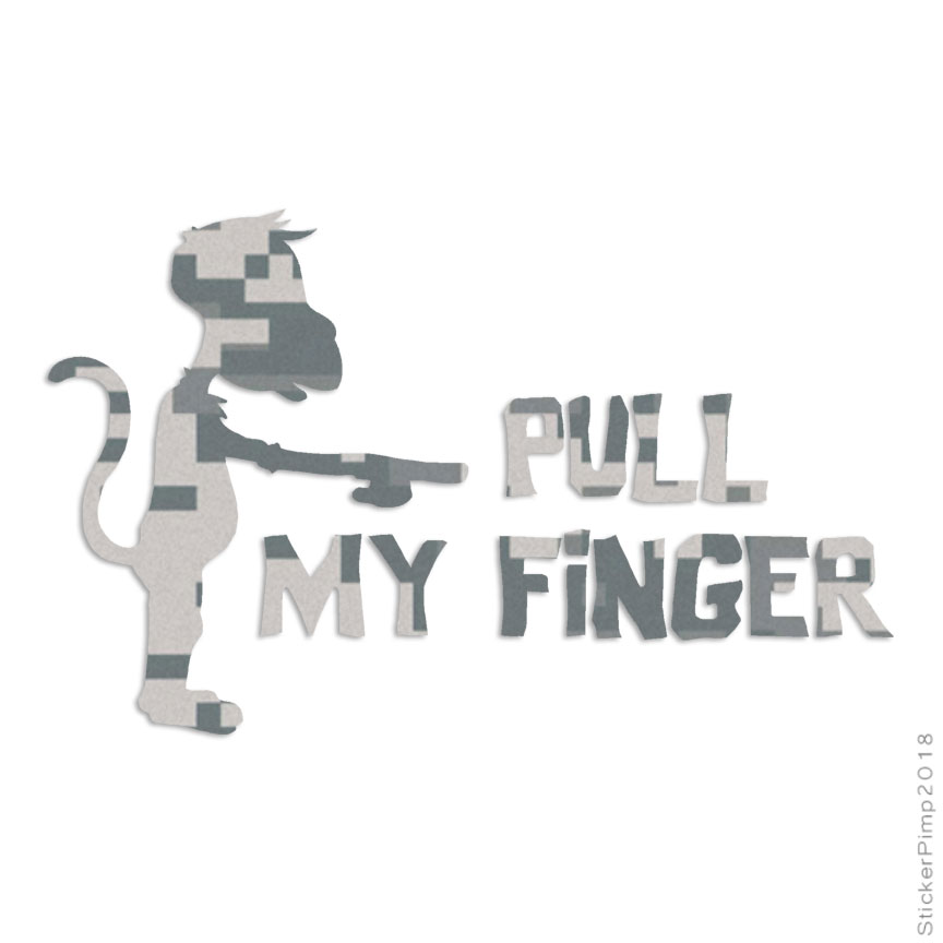 Pull My Finger Monkey, Vinyl Decal Sticker, 40 Patterns & 3 Sizes, #546 ...