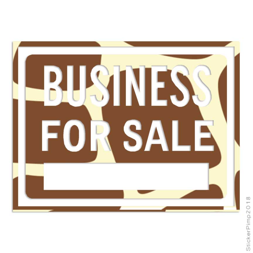 Business For Sale Sign, Vinyl Decal Sticker, 40 Patterns & 3 Sizes ...