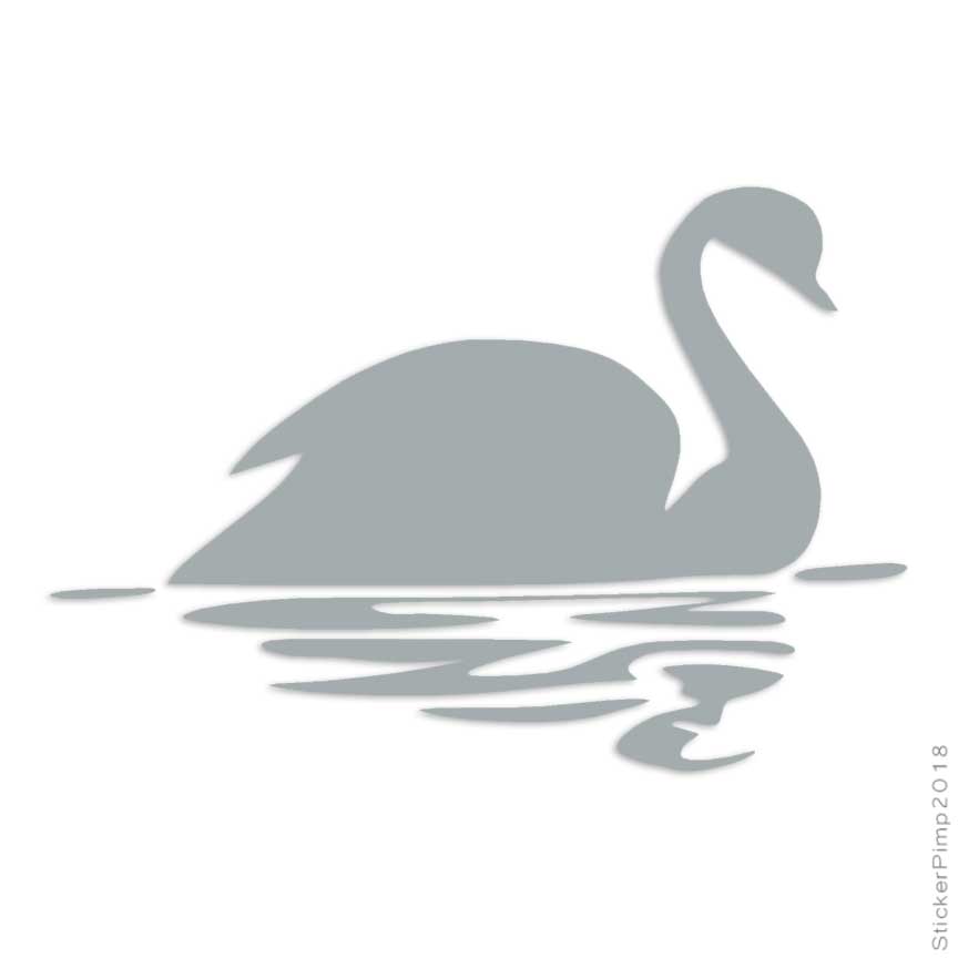 Swan Swimming Art, Vinyl Decal Sticker, Multiple Colors & Sizes #3228 ...