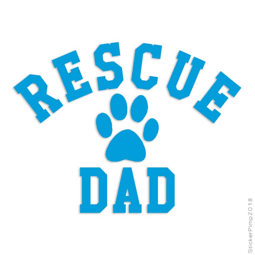 Rescue Dad Paw Print, Vinyl Decal Sticker, Multiple Colors & Sizes ...