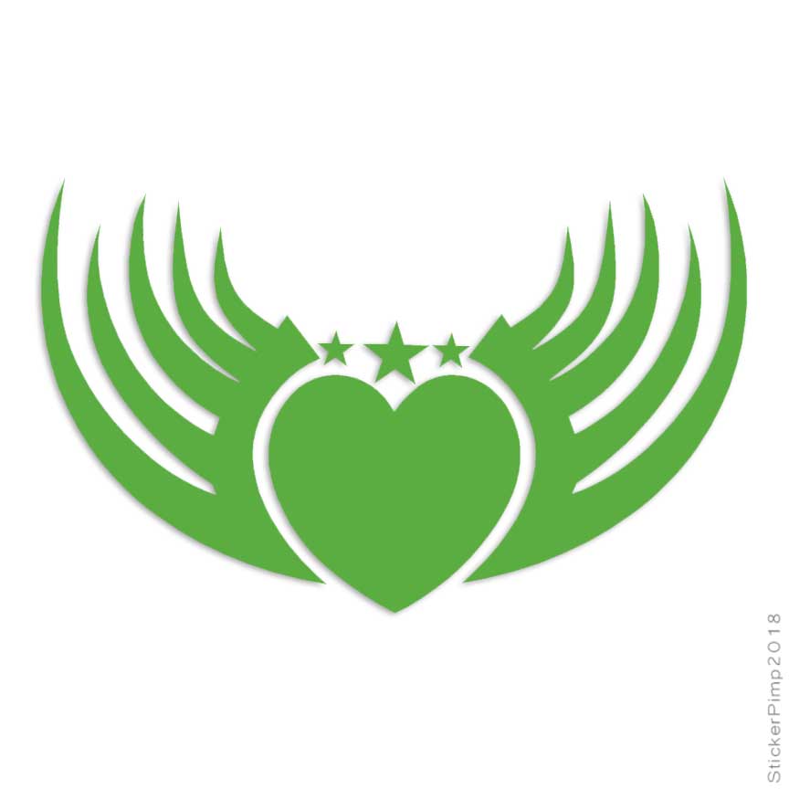 Flying Heart Wings, Vinyl Decal Sticker, Multiple Colors & Sizes #324 ...