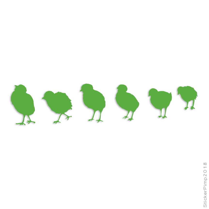 Row of Chicks, Vinyl Decal Sticker, Multiple Colors & Sizes #823 | eBay