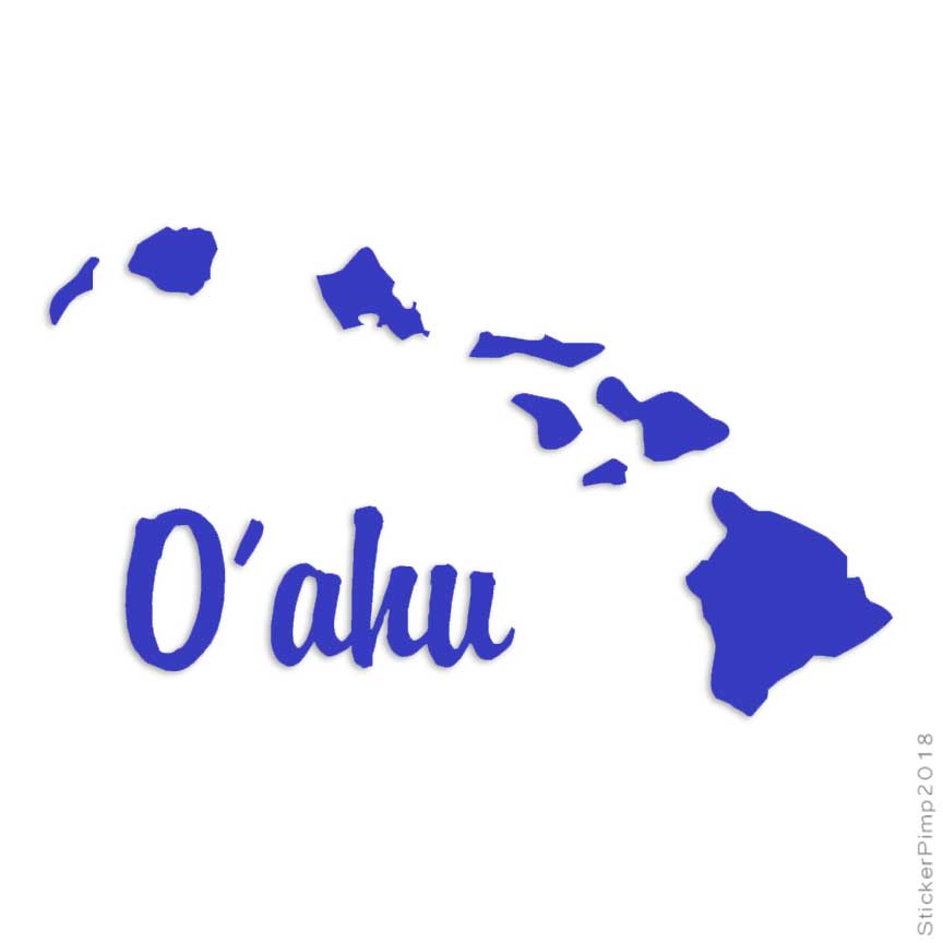 Oahu Hawaiian Islands, Vinyl Decal Sticker, Multiple Colors & Sizes ...