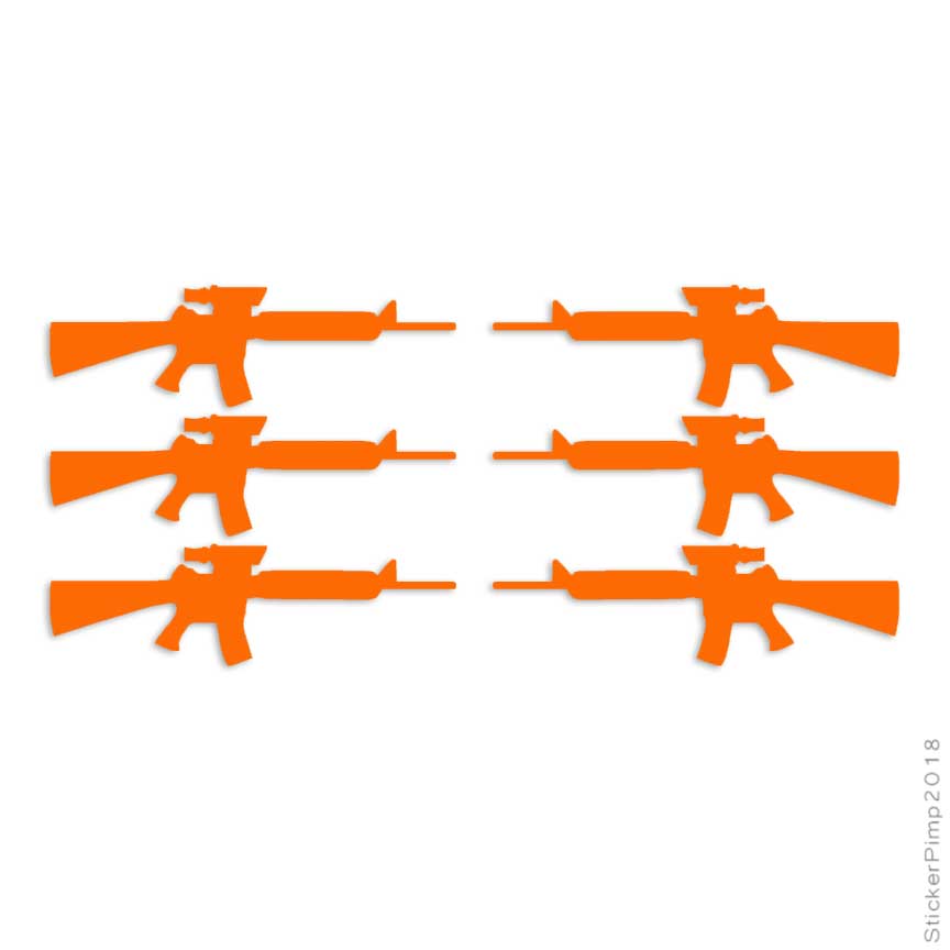 6 AR-15 Assault Rifle Gun, Vinyl Decal Sticker, Multiple Colors & Sizes ...