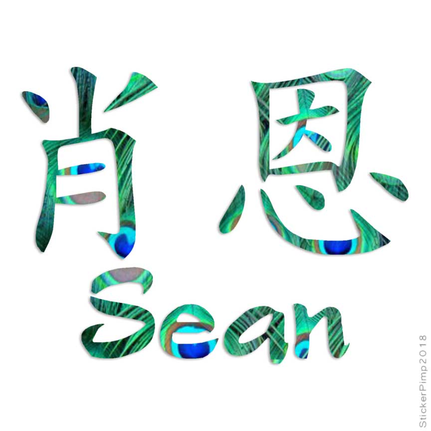 Chinese Symbol Sean Name, Vinyl Decal Sticker, 40 Patterns & 3 Sizes ...