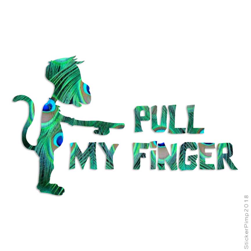 Pull My Finger Monkey, Vinyl Decal Sticker, 40 Patterns & 3 Sizes, #546 ...