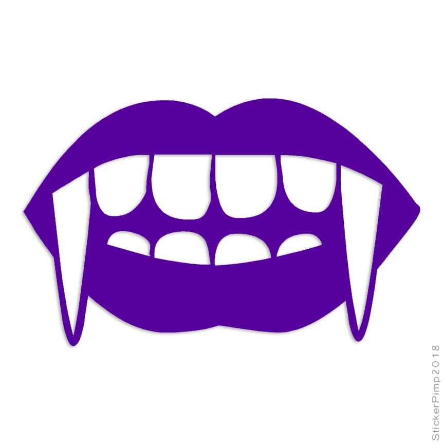 Vampire Fangs Lips, Vinyl Decal Sticker, Multiple Colors & Sizes #1405 ...