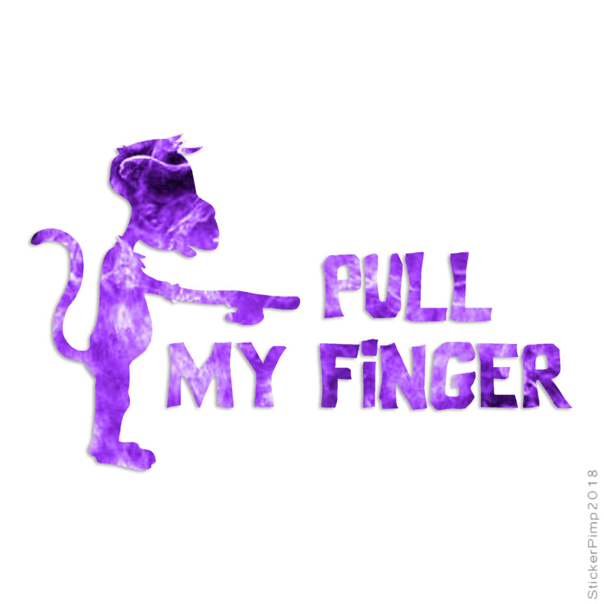 Pull My Finger Monkey, Vinyl Decal Sticker, 40 Patterns & 3 Sizes, #546 ...
