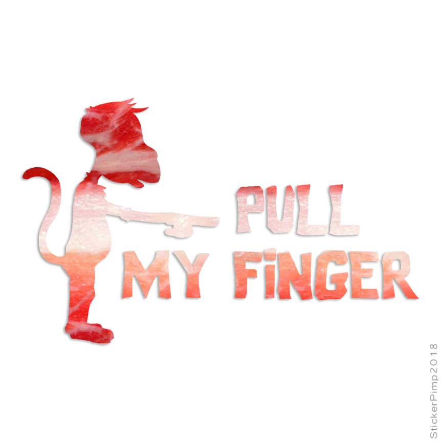 Pull My Finger Monkey, Vinyl Decal Sticker, 40 Patterns & 3 Sizes, #546 ...