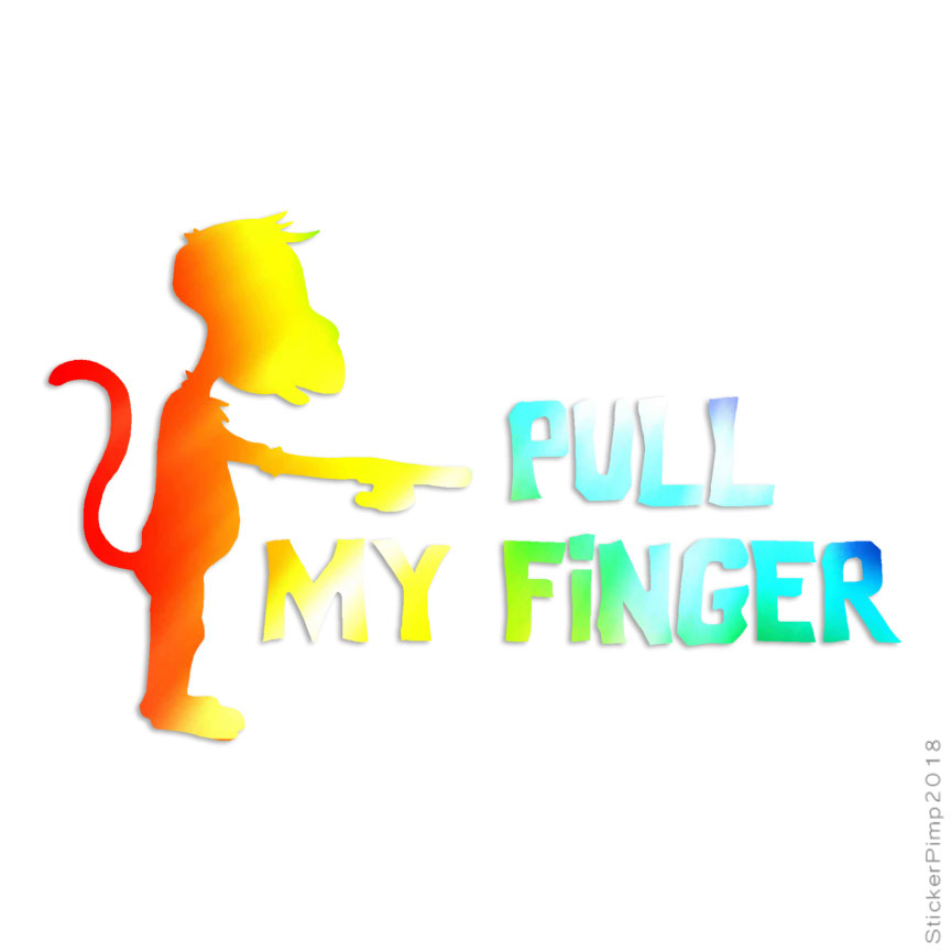 Pull My Finger Monkey, Vinyl Decal Sticker, 40 Patterns & 3 Sizes, #546 ...