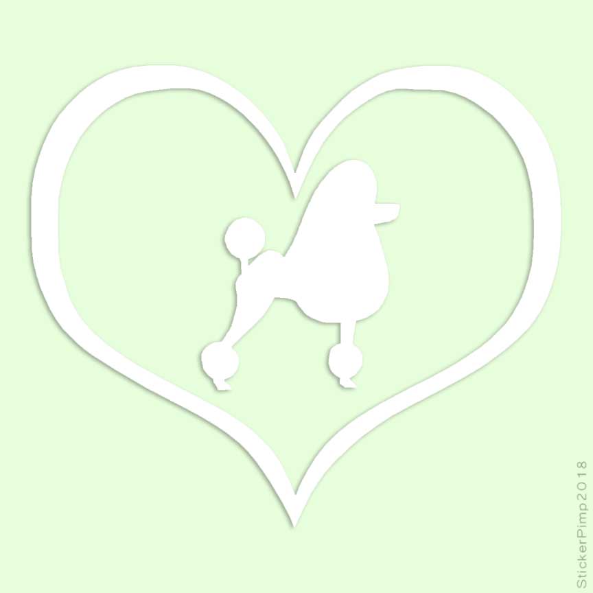 Heart Poodle Love, Vinyl Decal Sticker, Multiple Colors & Sizes #1501 ...