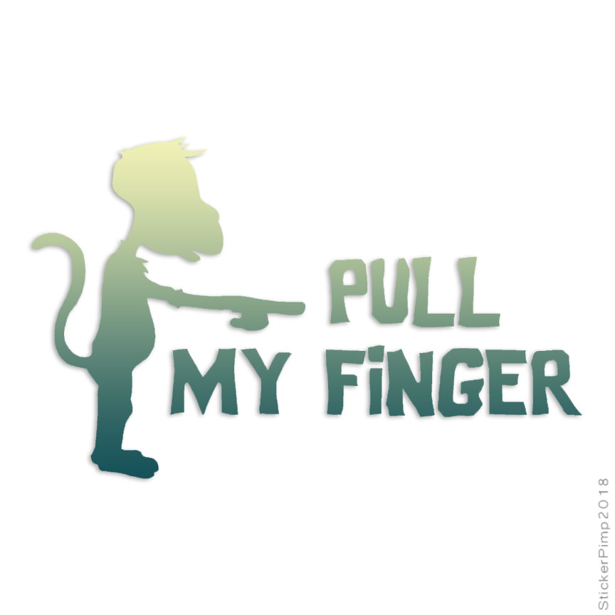 Pull My Finger Monkey, Vinyl Decal Sticker, 40 Patterns & 3 Sizes, #546 ...
