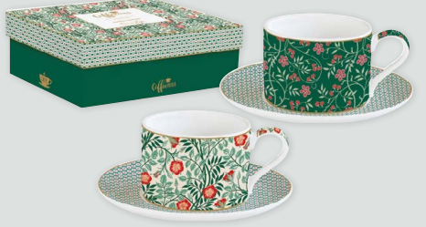 EASY LIFE - SET 2 TAZZE in Porcellana con Piattino - FLORAL FANTASY ...