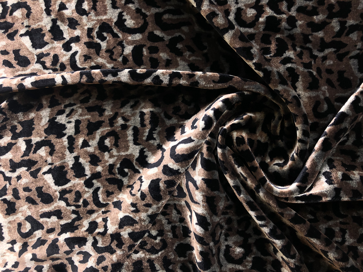 Silk/Rayon Velvet - Animal Spots - Smoke - Stonemountain & Daughter Fabrics