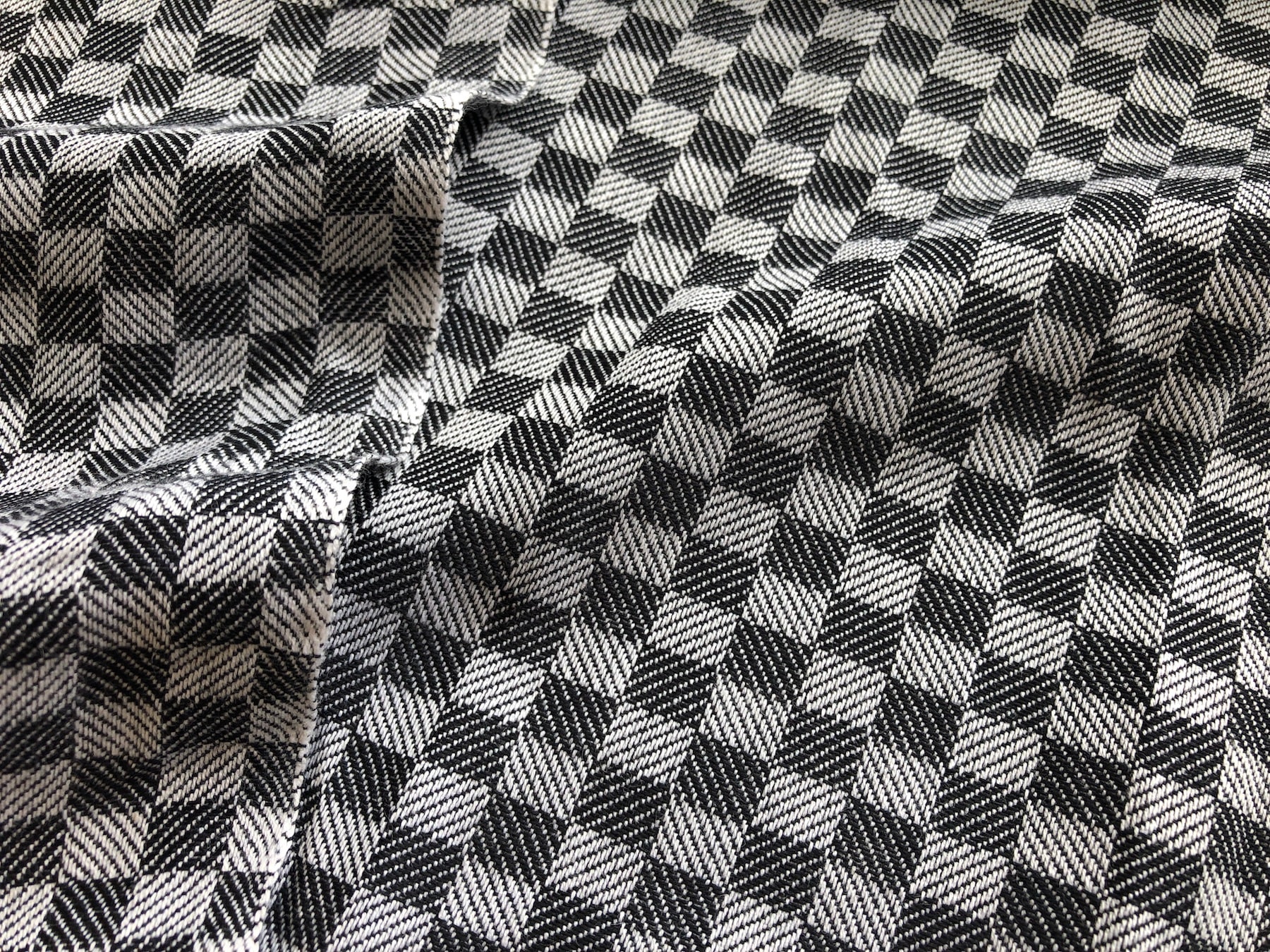 Handwoven Cotton Jacquard - Grey Checkerboard - Stonemountain ...