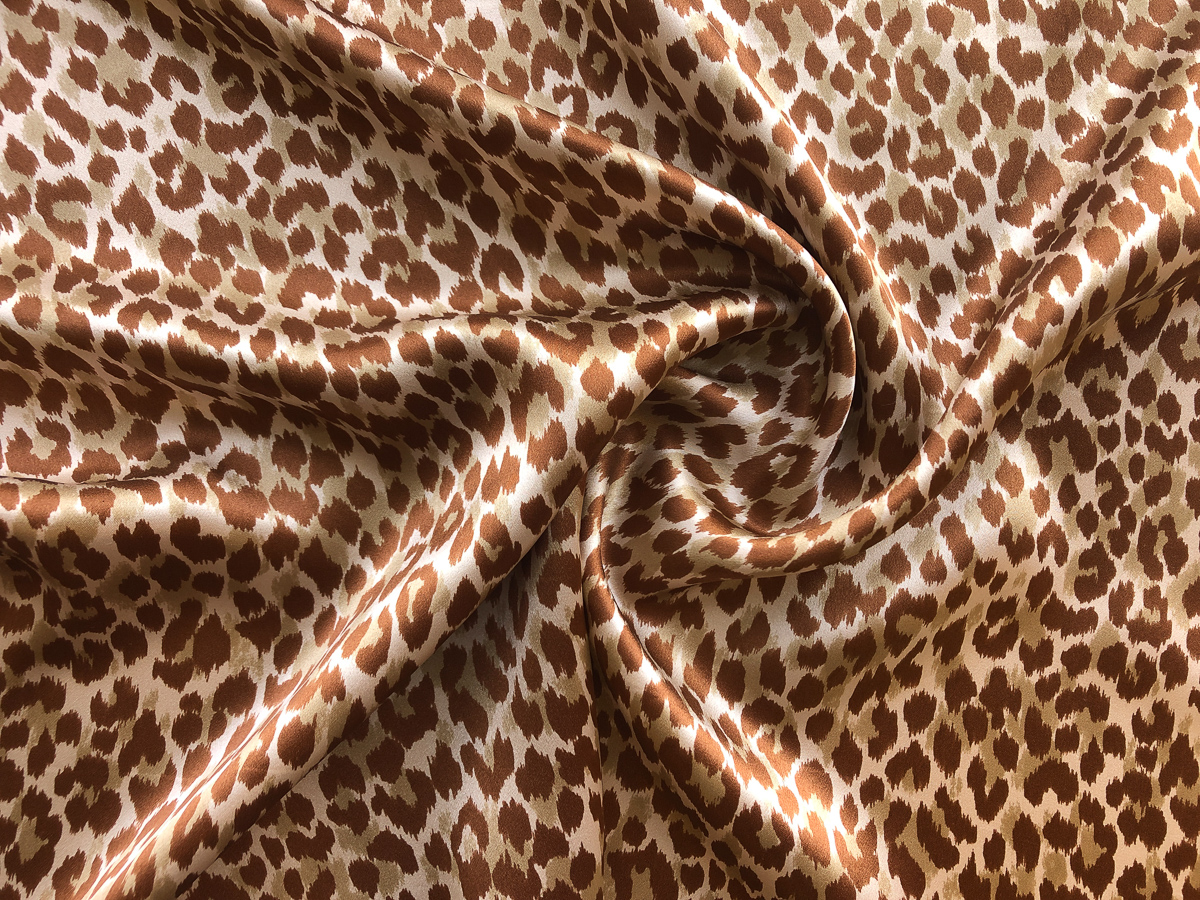 Printed Silk Charmeuse - Tawny Leopard - Stonemountain & Daughter Fabrics