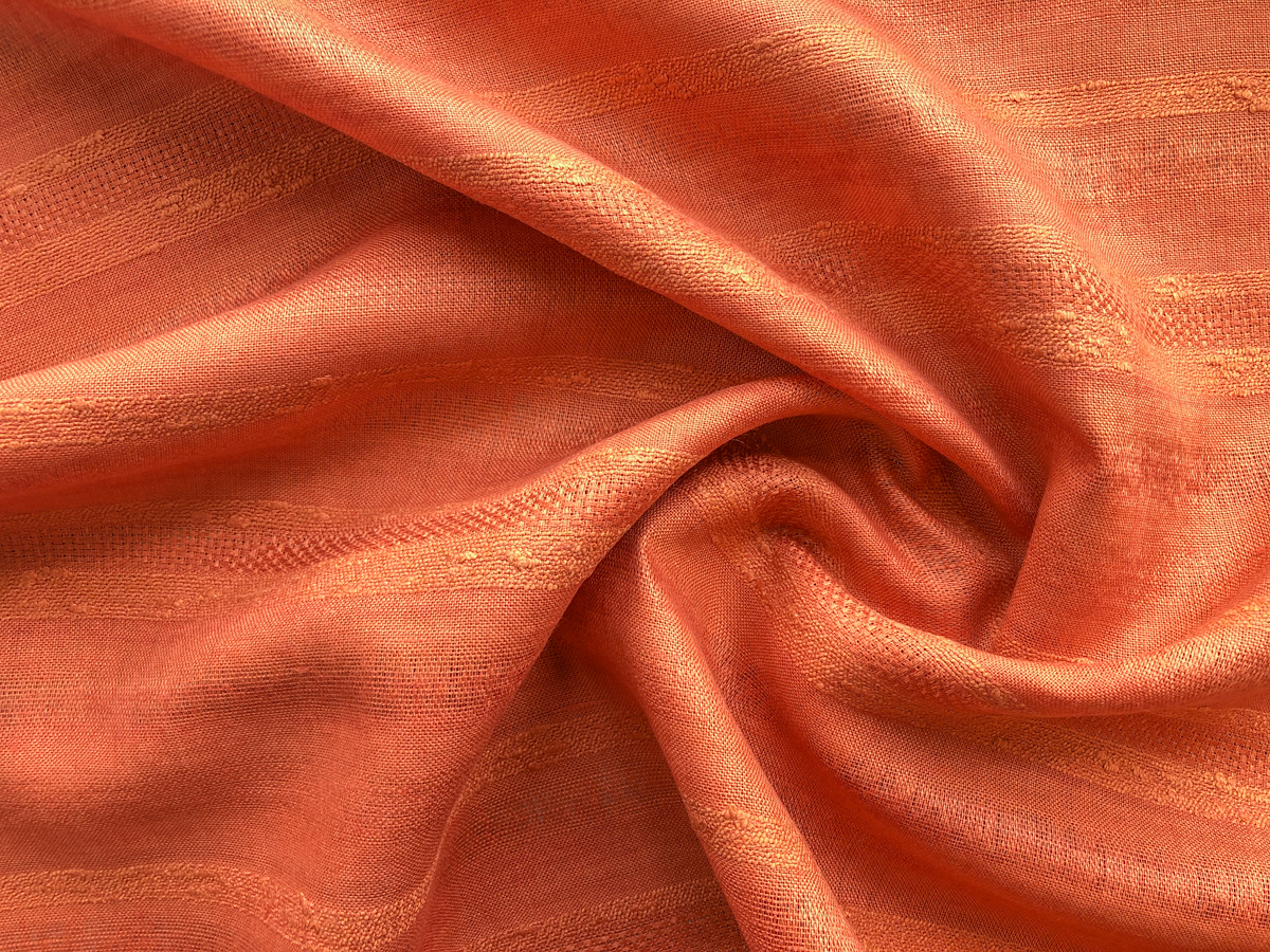 Athens Textured Linen - Slub Stripe - Cognac - Stonemountain & Daughter ...