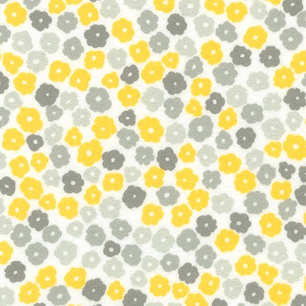 Cozy Cotton Flannel - Flowers - Yellow - Stonemountain & Daughter Fabrics