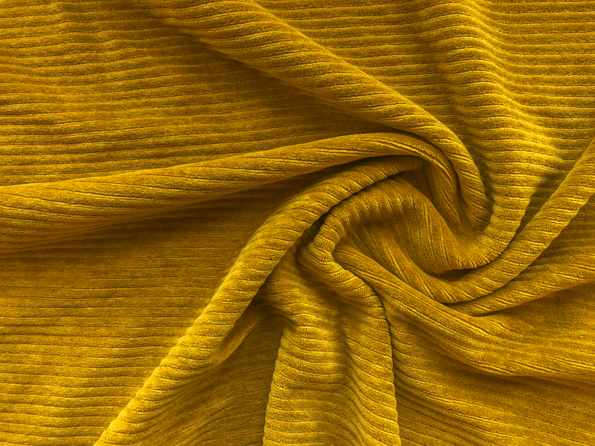 Ribbed Velour – Chartreuse - Stonemountain & Daughter Fabrics
