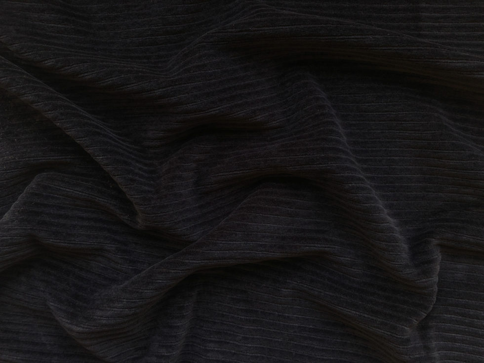 Ribbed Velour - Black - Stonemountain & Daughter Fabrics