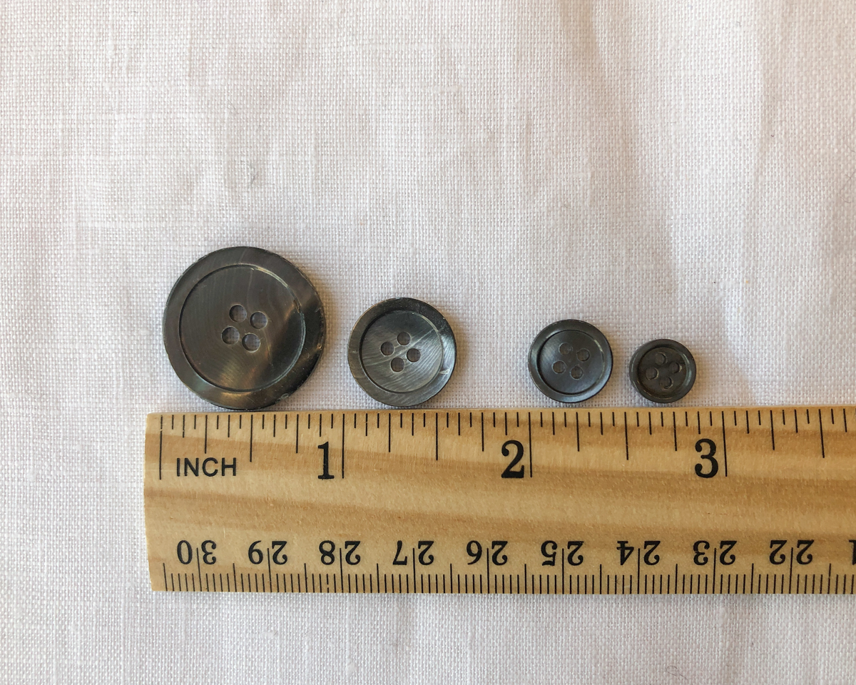 Trochus Shell Classic Buttons - Smoke - Stonemountain & Daughter Fabrics