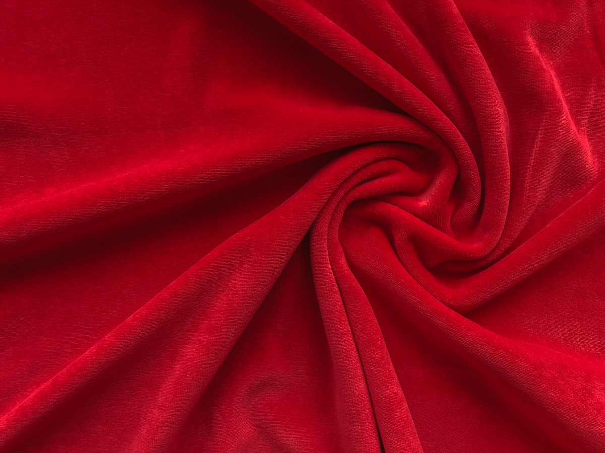 Stretch Velour - Red - Stonemountain & Daughter Fabrics