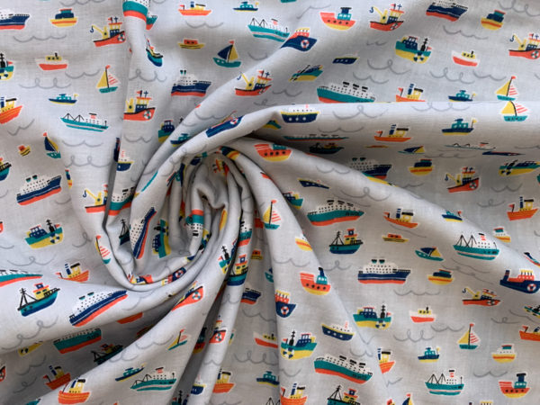 Japanese Cotton Double Gauze - Boats - Stonemountain & Daughter Fabrics
