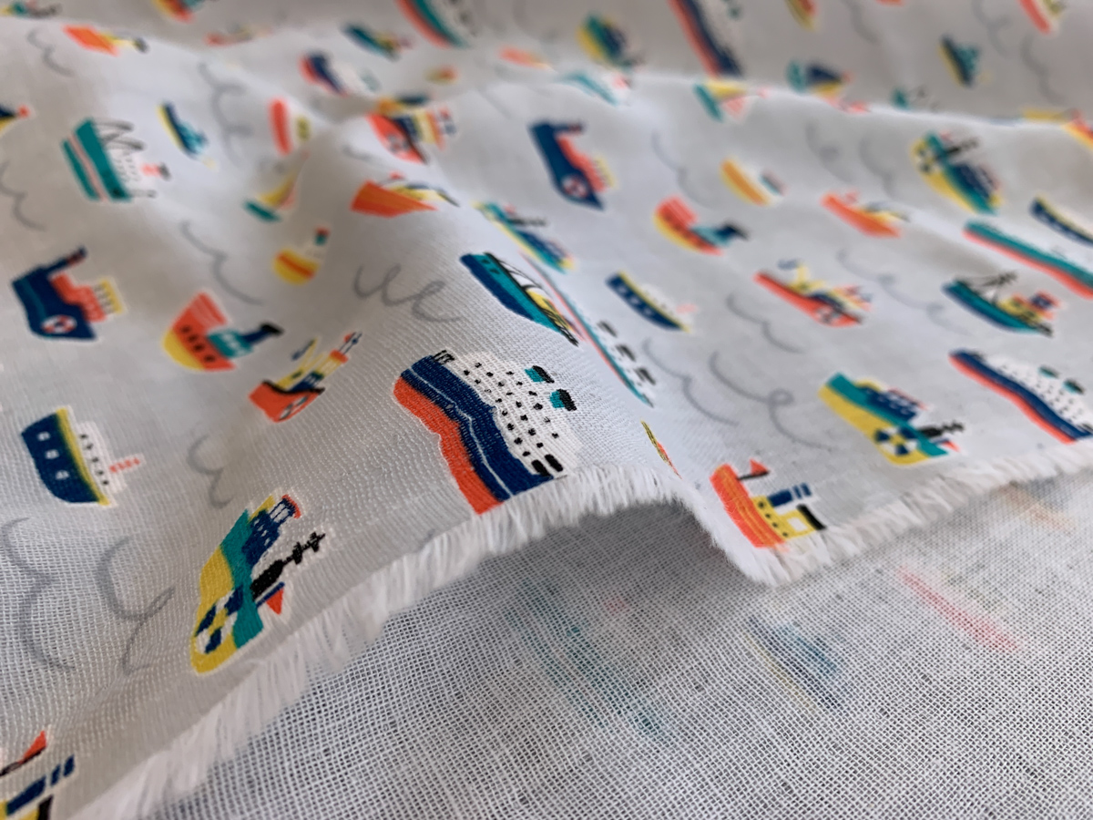 Japanese Cotton Double Gauze - Boats - Stonemountain & Daughter Fabrics