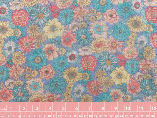 Japanese Cotton Double Gauze - Floral - Blue - Stonemountain & Daughter ...