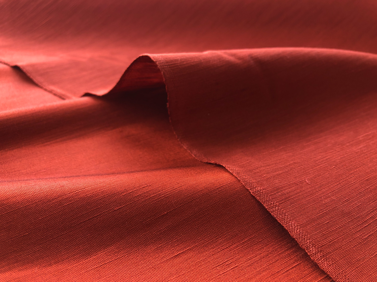 Linen/Silk Slub - Terracotta - Stonemountain & Daughter Fabrics