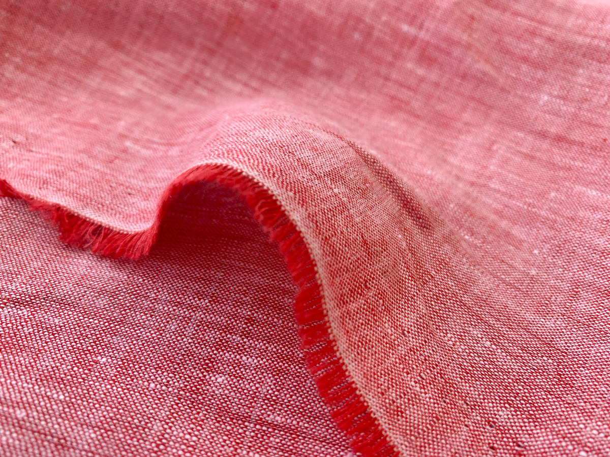 Chambray Linen Slub- Persimmon - Stonemountain & Daughter Fabrics