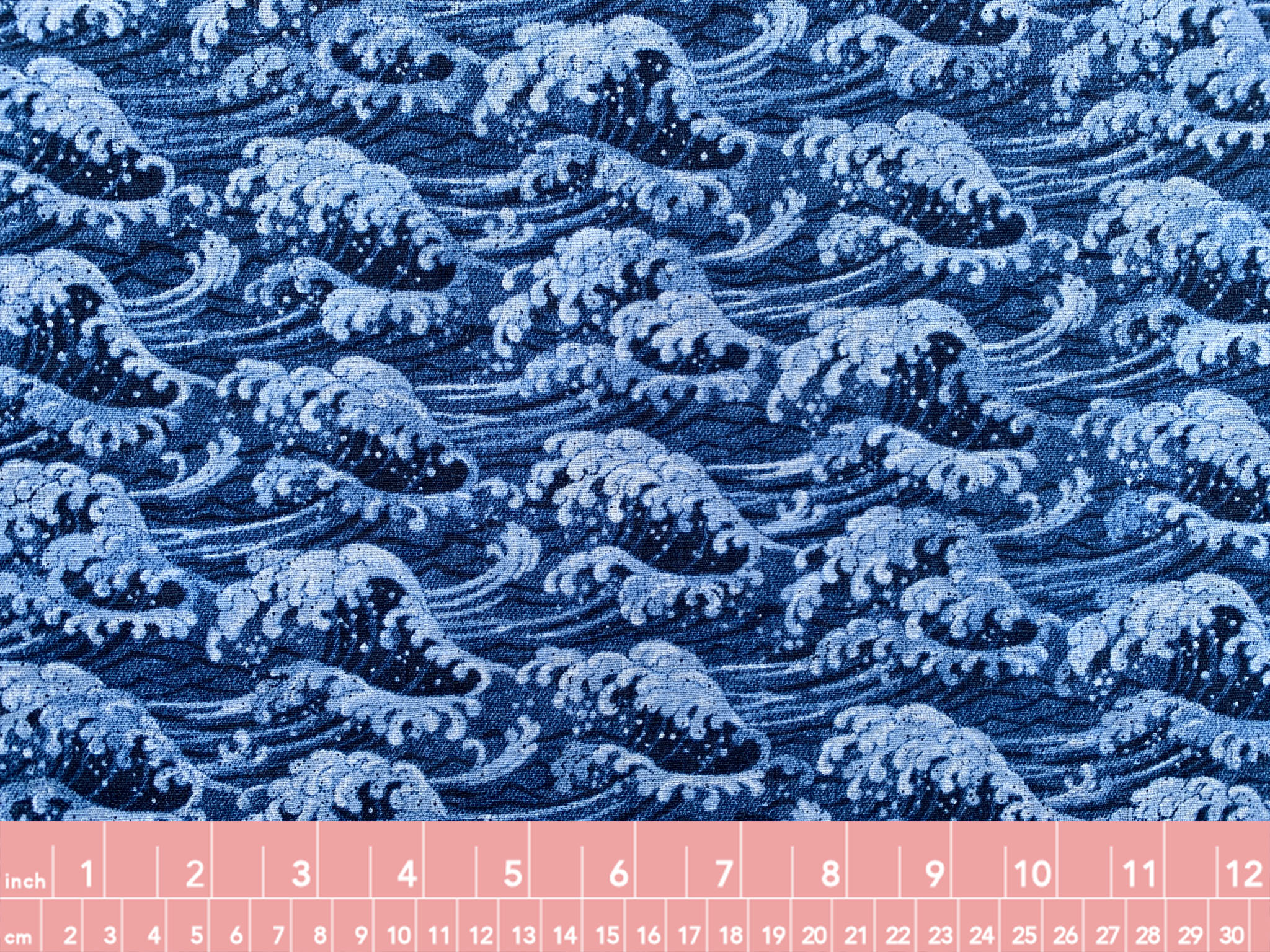 Japanese Textured Cotton - Waves - Blue - Stonemountain & Daughter Fabrics