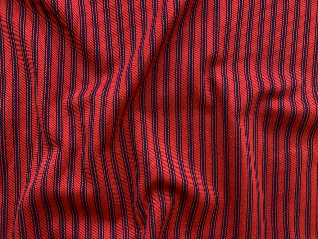 Yarn Dyed Cotton Twill - Red Stripe - Stonemountain & Daughter Fabrics
