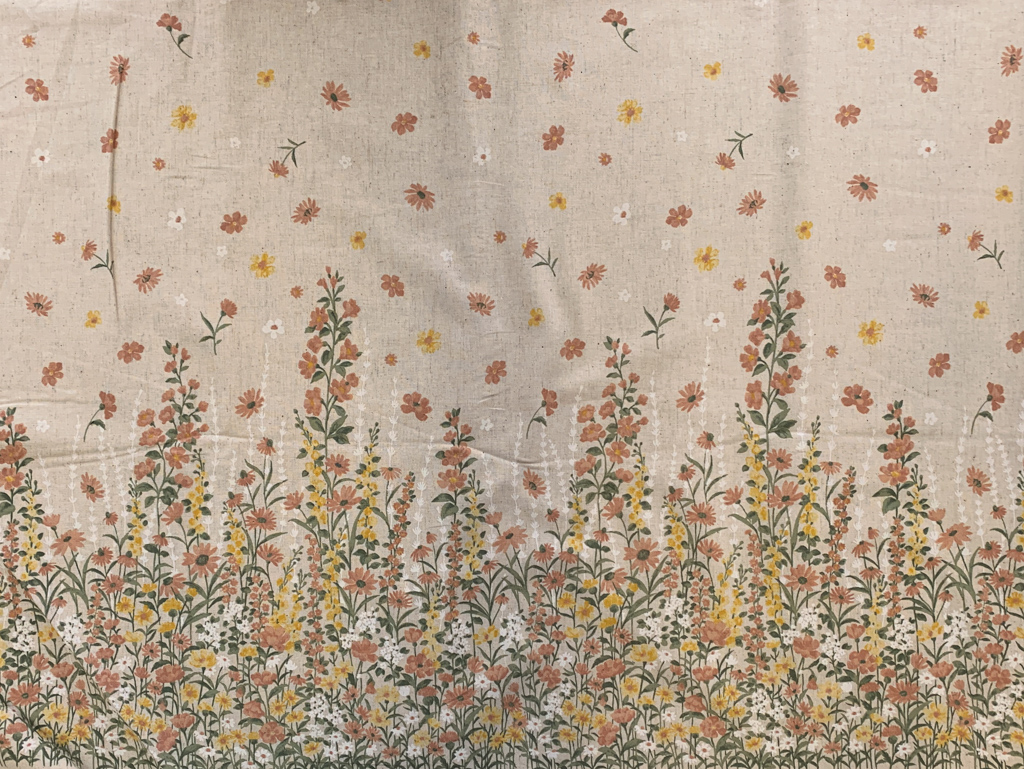 Japanese Cotton/Linen Sheeting - Floral Border Print - Stonemountain ...