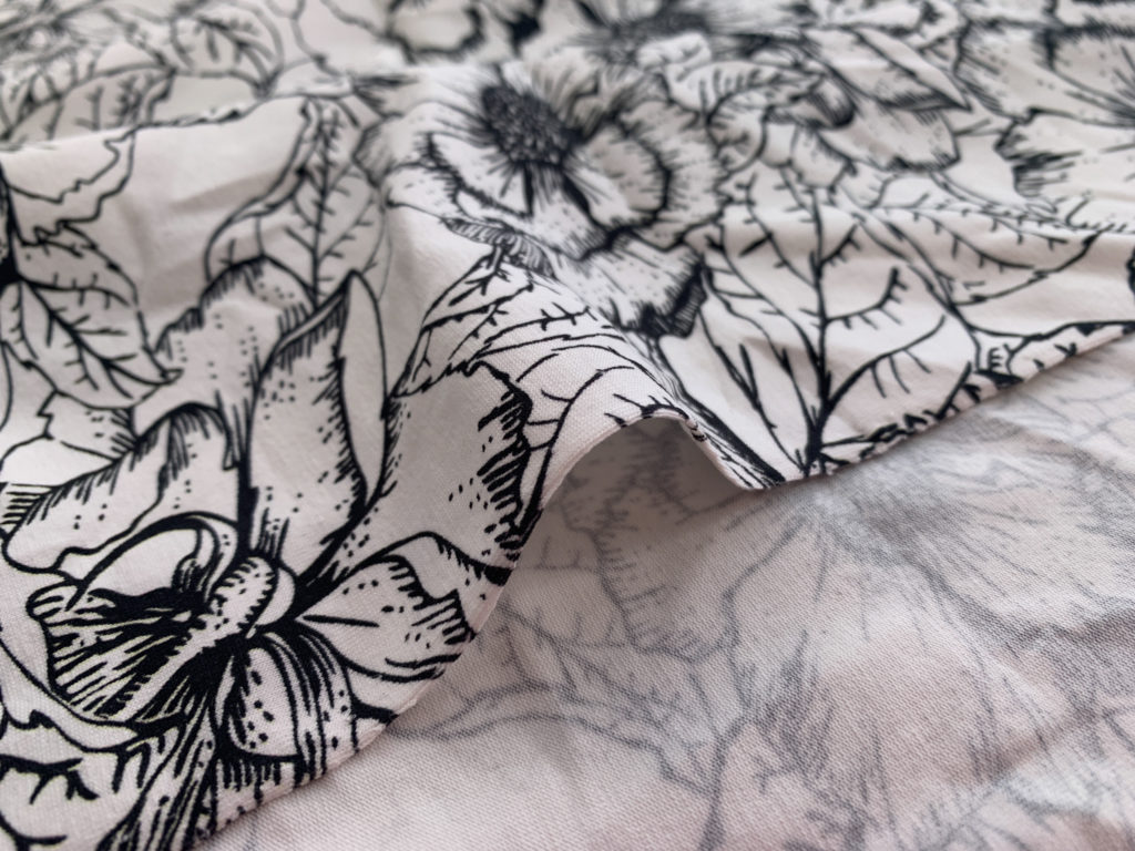 Avalana Cotton/Spandex Jersey - Outline Floral - White - Stonemountain ...