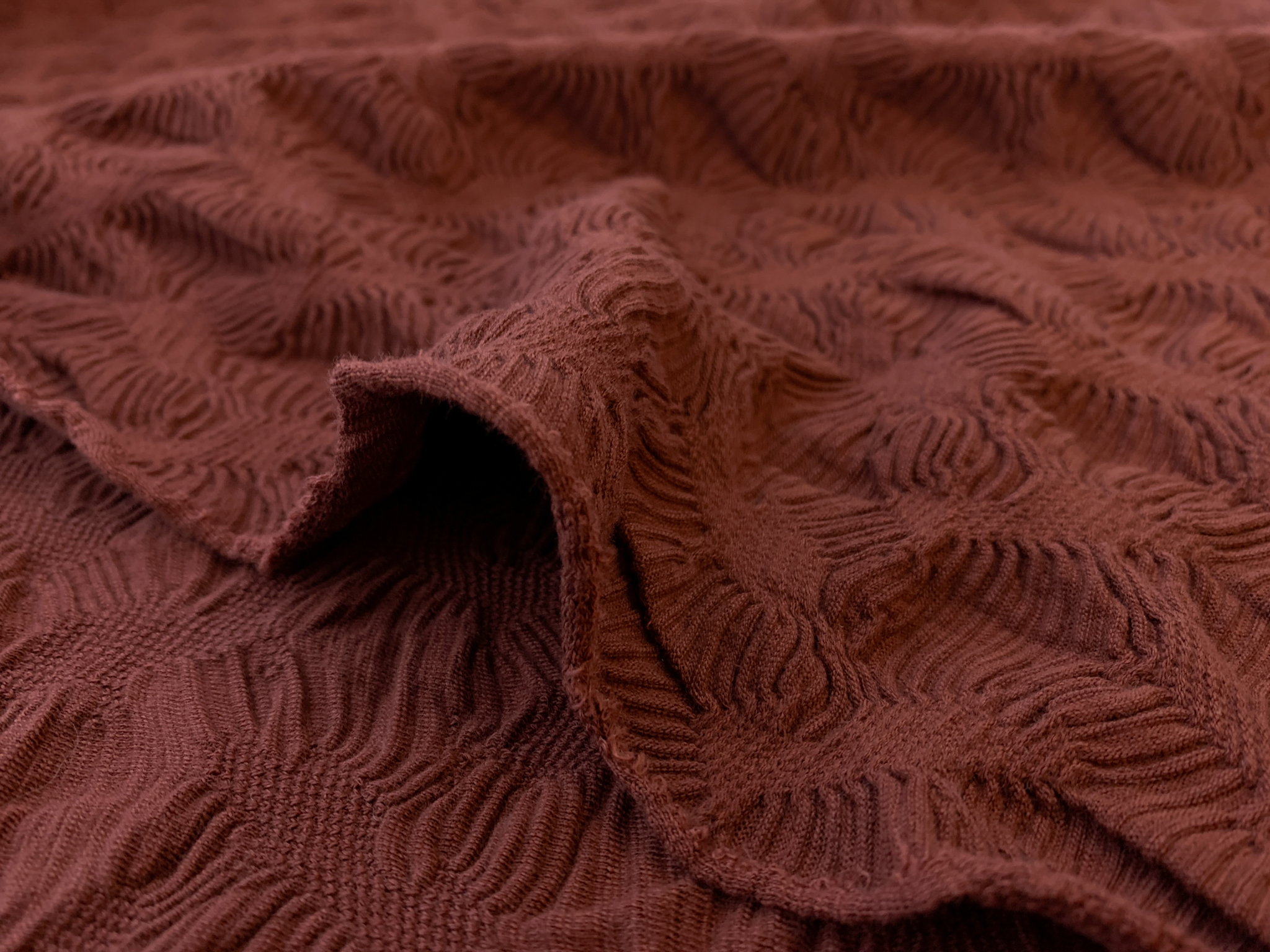 Designer Deadstock - Rayon Textured Jacquard Knit - Currant ...