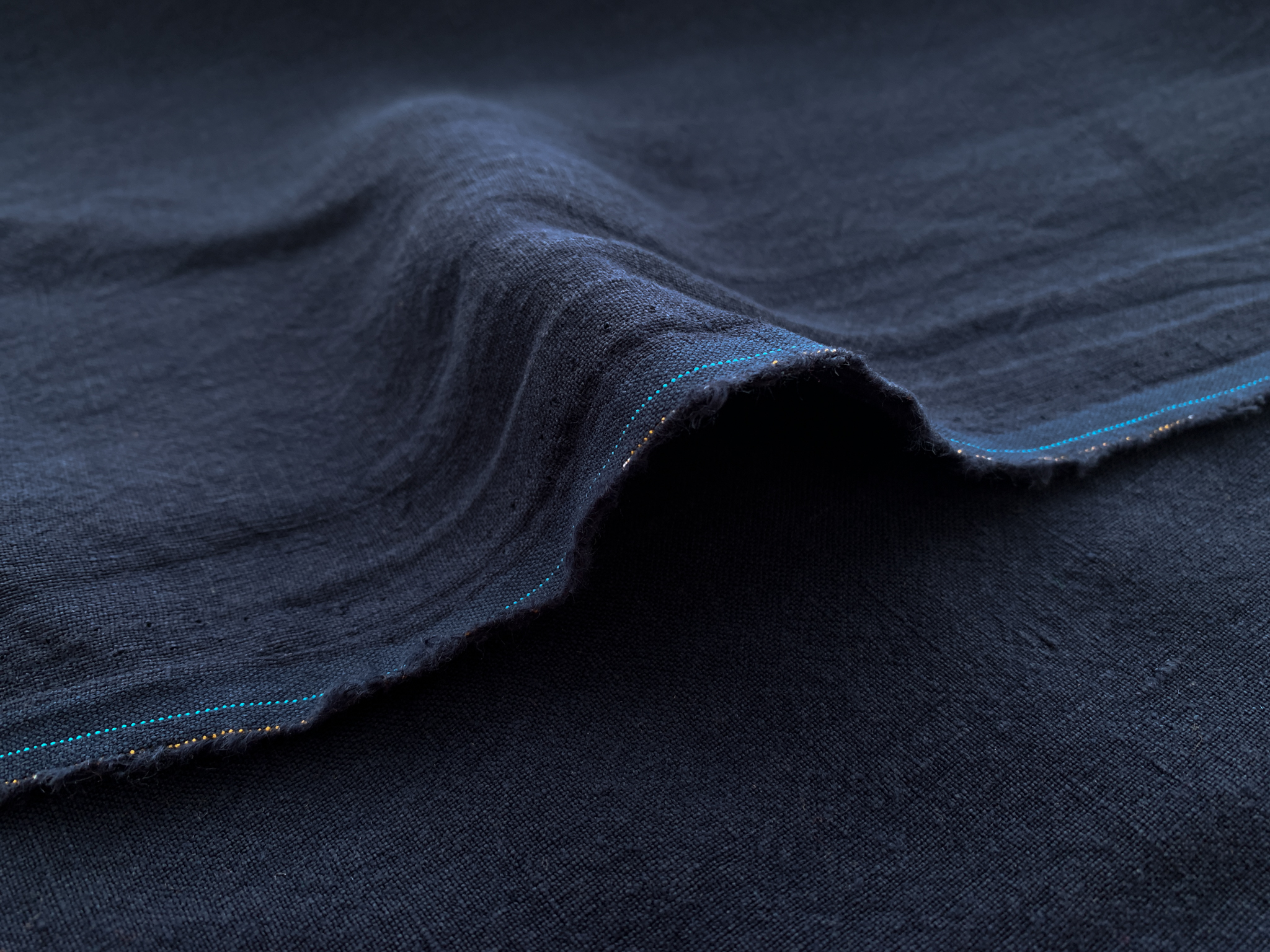 Solid Washed Linen - Navy - Stonemountain & Daughter Fabrics