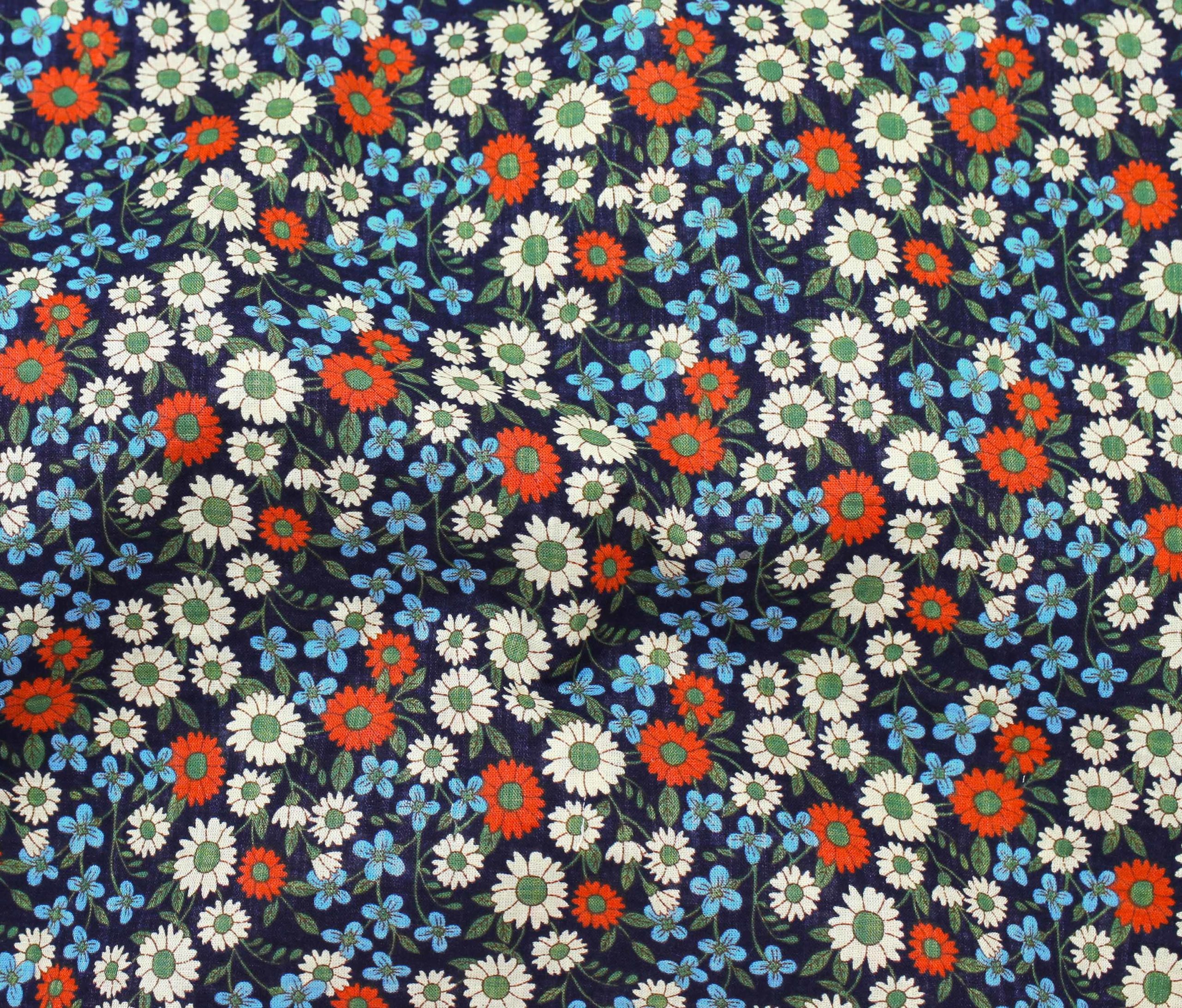 Textured Cotton/Rayon Voile – Wildflowers – Navy - Stonemountain ...