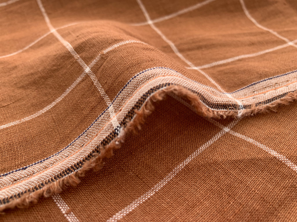 Yarn Dyed Linen - Savannah Windowpane - Toffee - Stonemountain ...