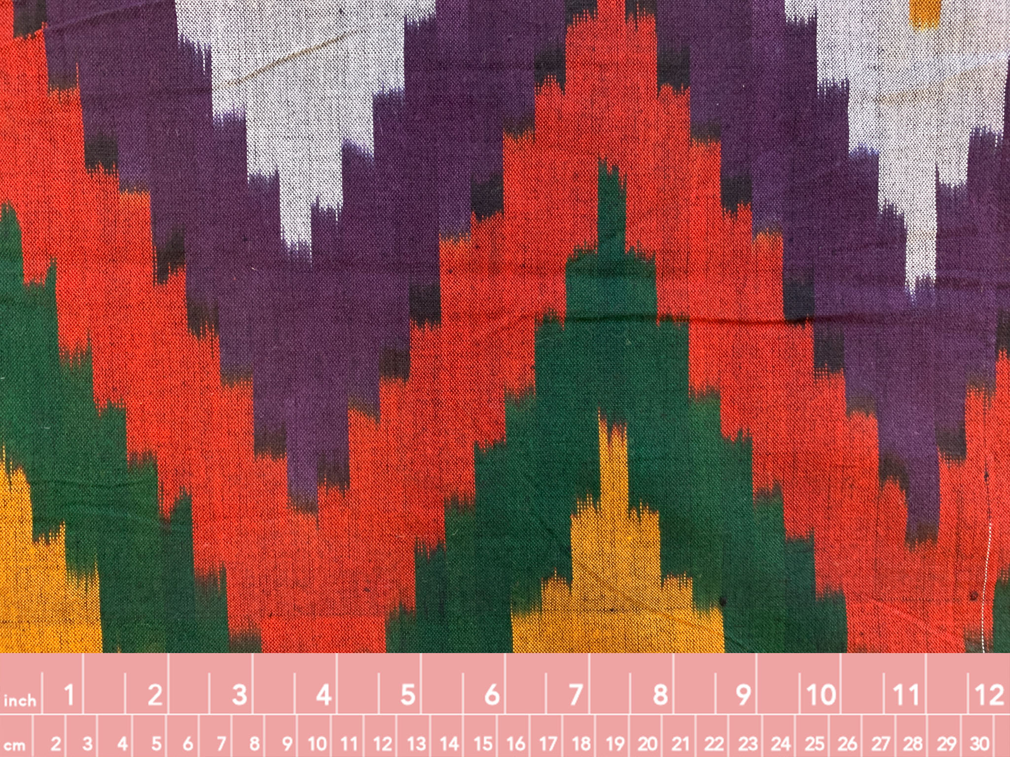 Handwoven Cotton Ikat - Bright Zig Zag - Stonemountain & Daughter Fabrics