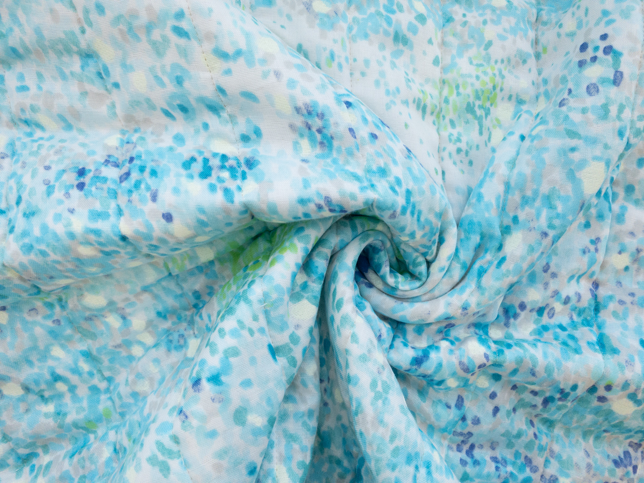 Nani Iro – Quilted Cotton Double Gauze – Bird’s Eye – Aqua ...