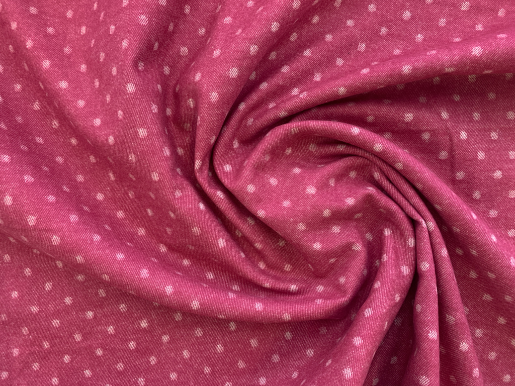 Porto Flannel - Cotton Flannel Twill - Magenta Jacquard Dot ...