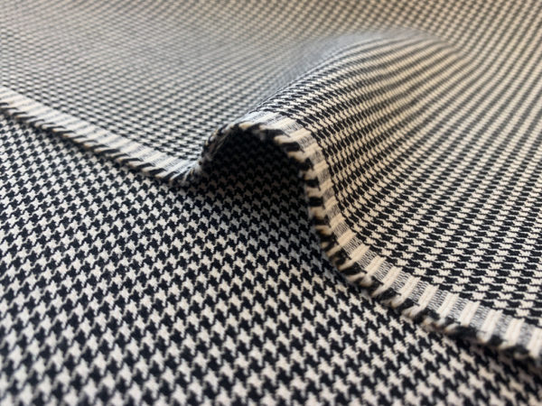 Designer Deadstock - Cotton/Spandex Stretch Houndstooth - Black/White ...